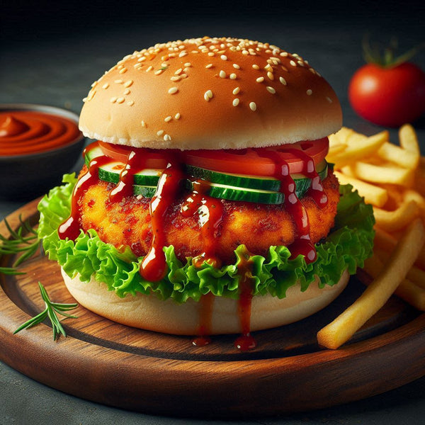 Schezwan Aloo Tikki Burger